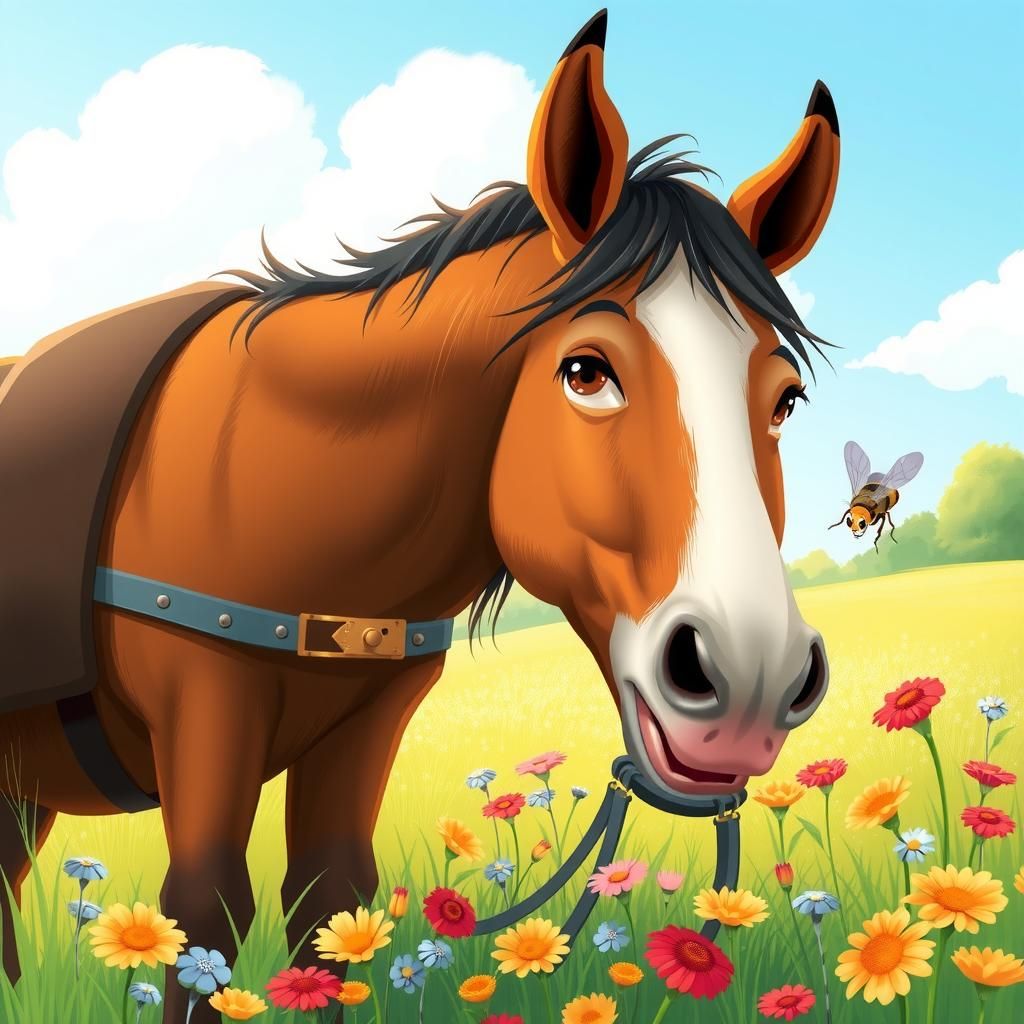 The Fly and the Draught Mule | MoralFables.com