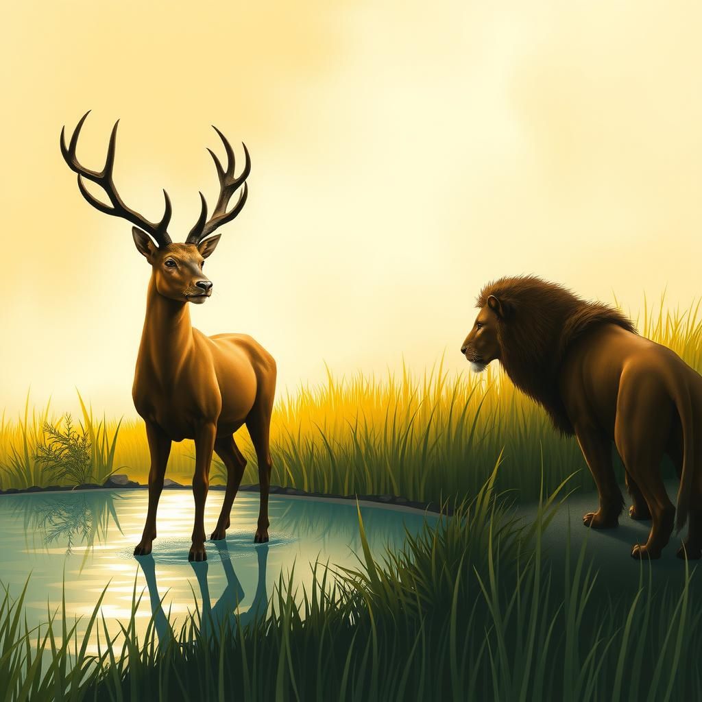 The Stag at the Pool | MoralFables.com